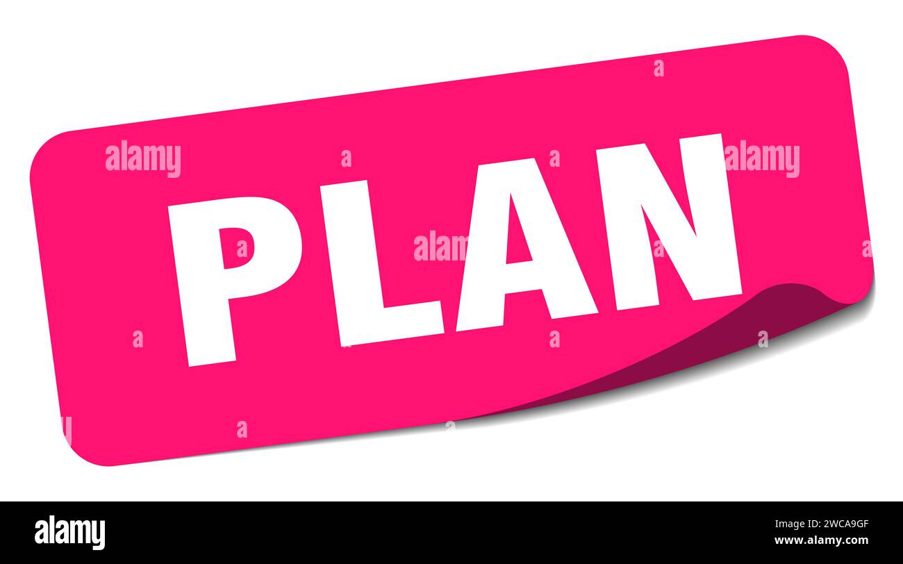 plan sticker. plan rectangular label isolated on white background Stock ...
