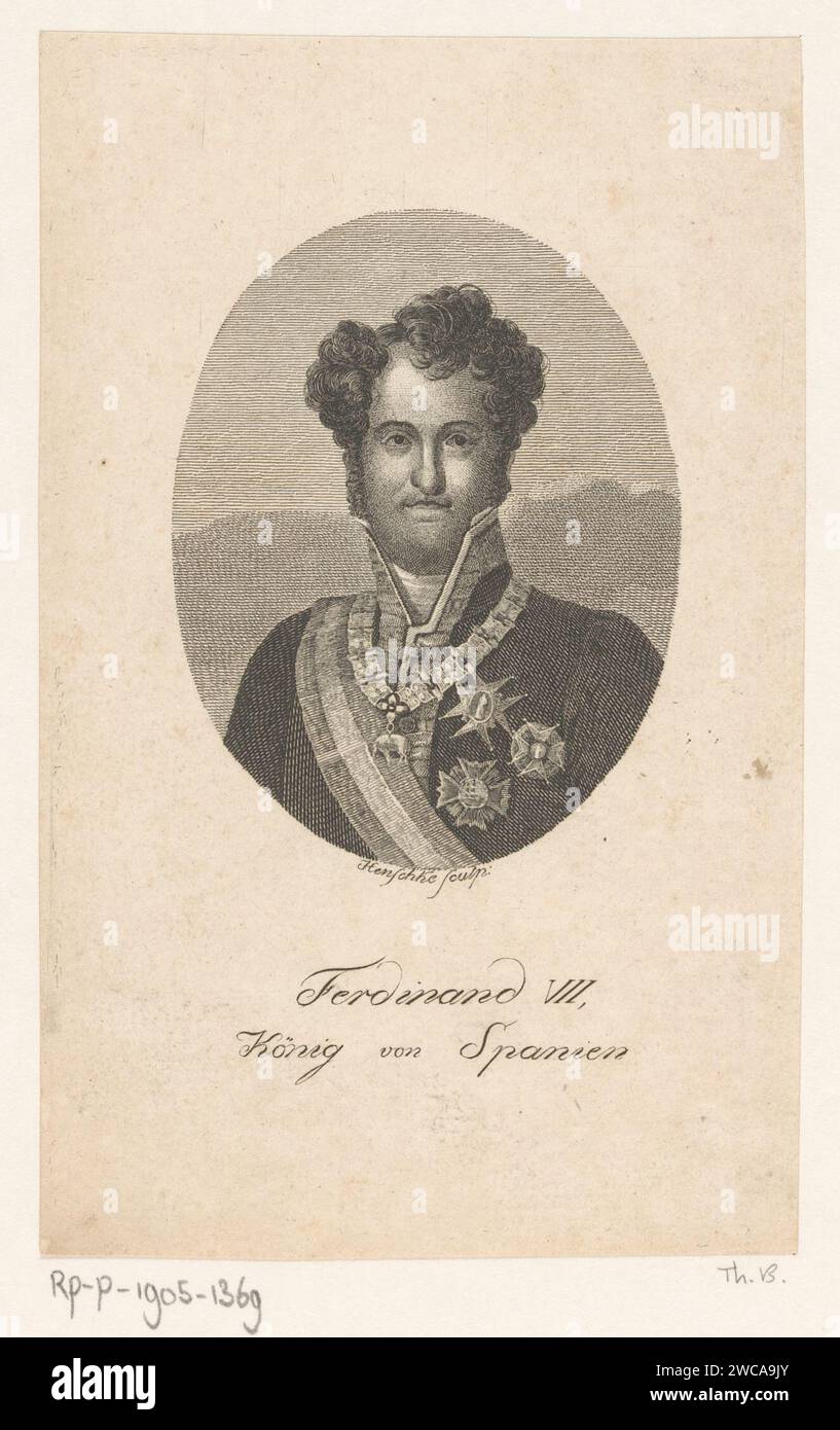 Portrait of Ferdinand VII, king of Spain, Johann Gottlob Henschke, 1794 ...
