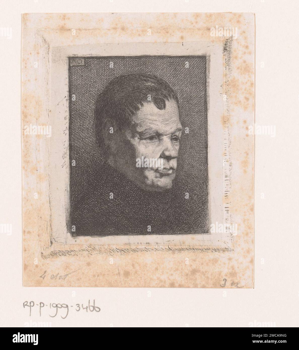 Portrait of the Father of the Artist, Auguste Danse, 1864 print paper ...
