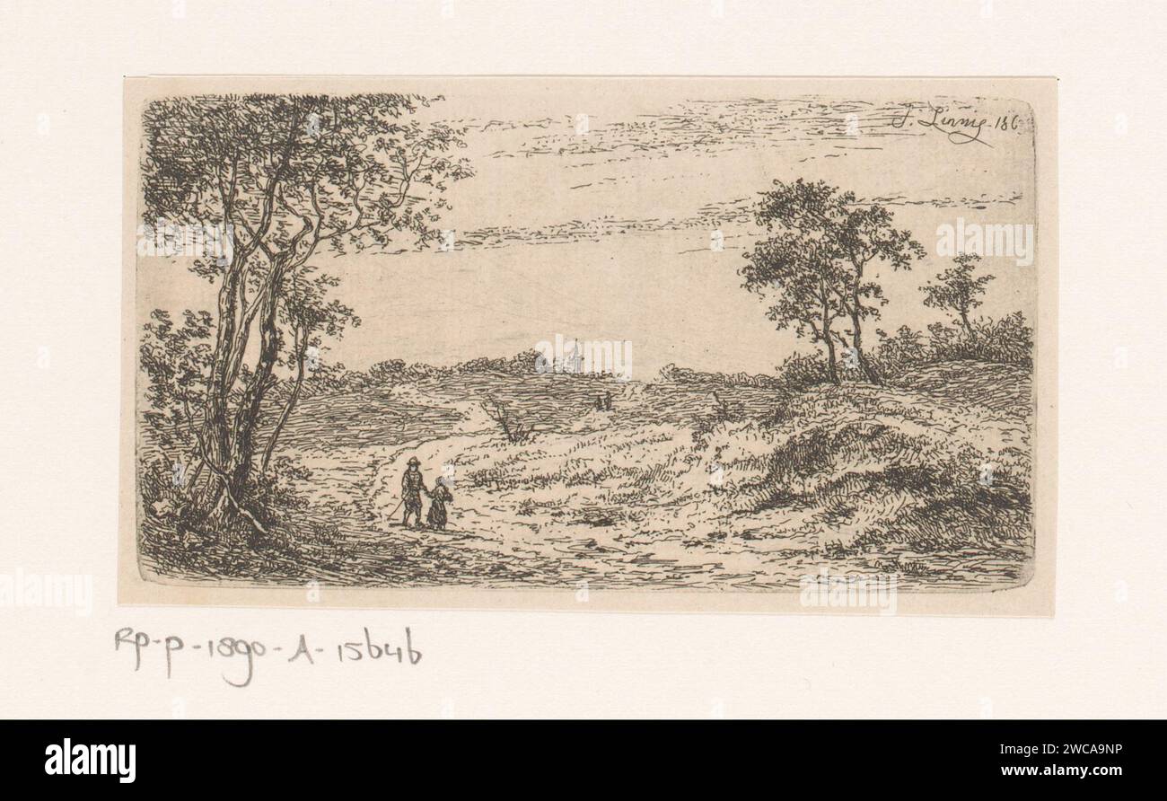 Landscape near Kasterlee, Jean Théodore Joseph Linnig, 1863 print paper ...