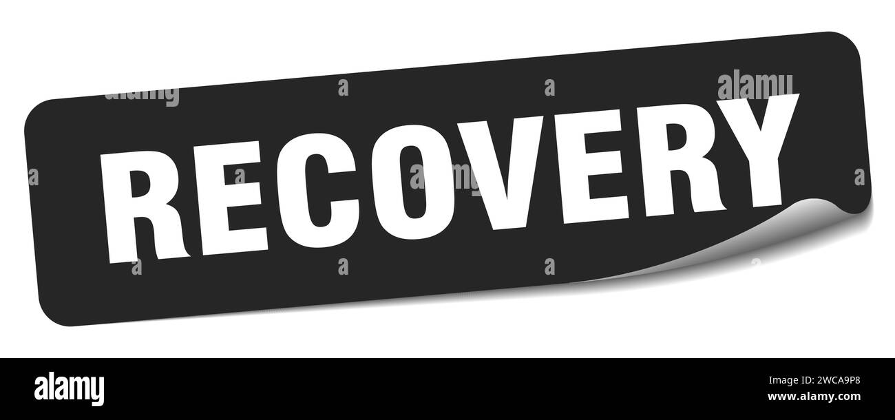 recovery sticker. recovery rectangular label isolated on white ...