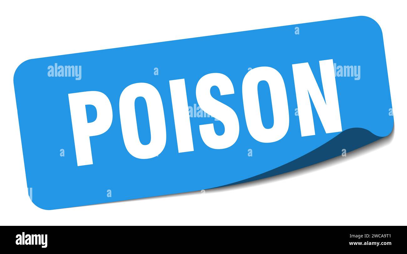 poison sticker. poison rectangular label isolated on white background ...