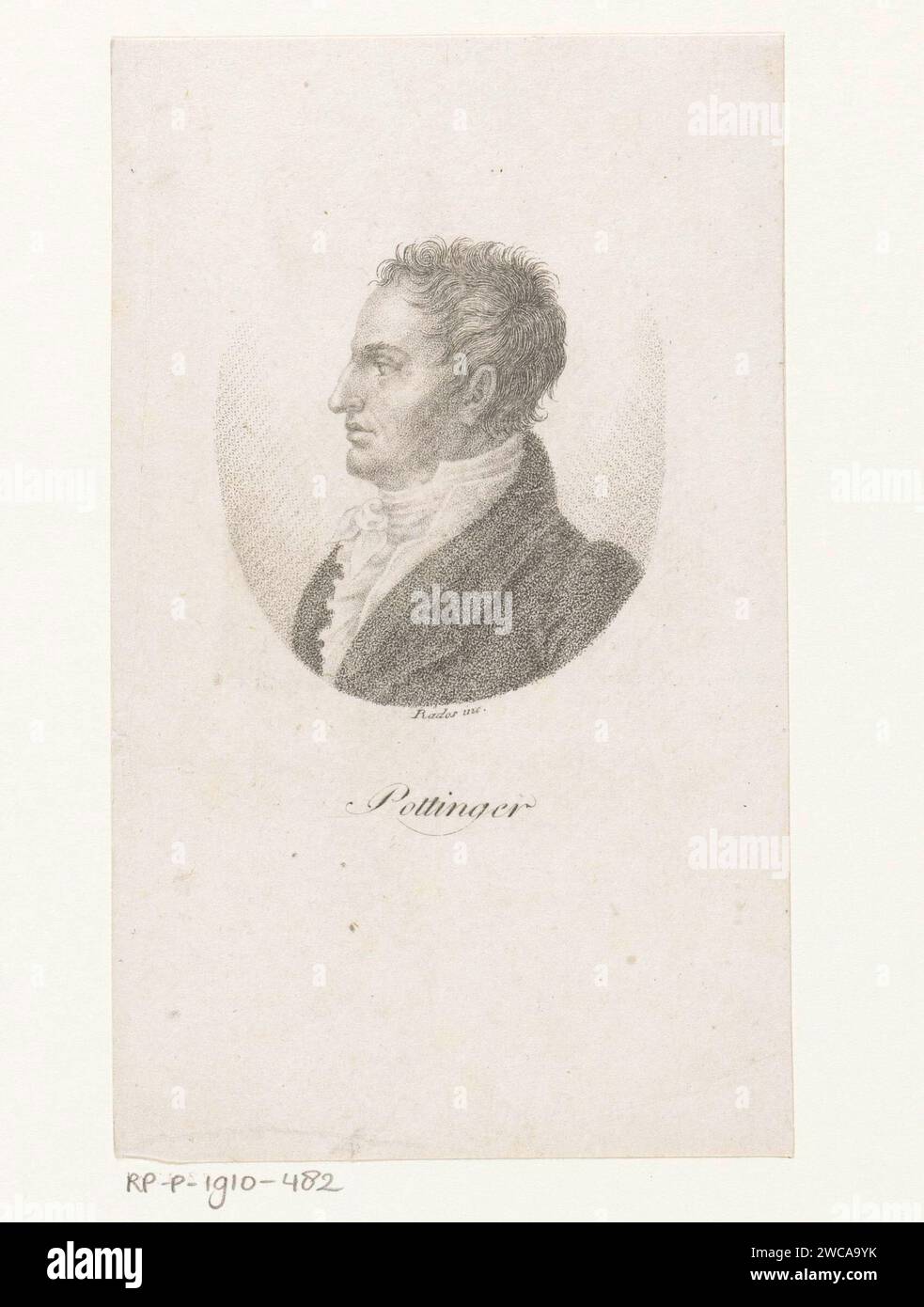 Portrait of Henry Pottinger, Luigi Rados, 1819 print Italy paper ...