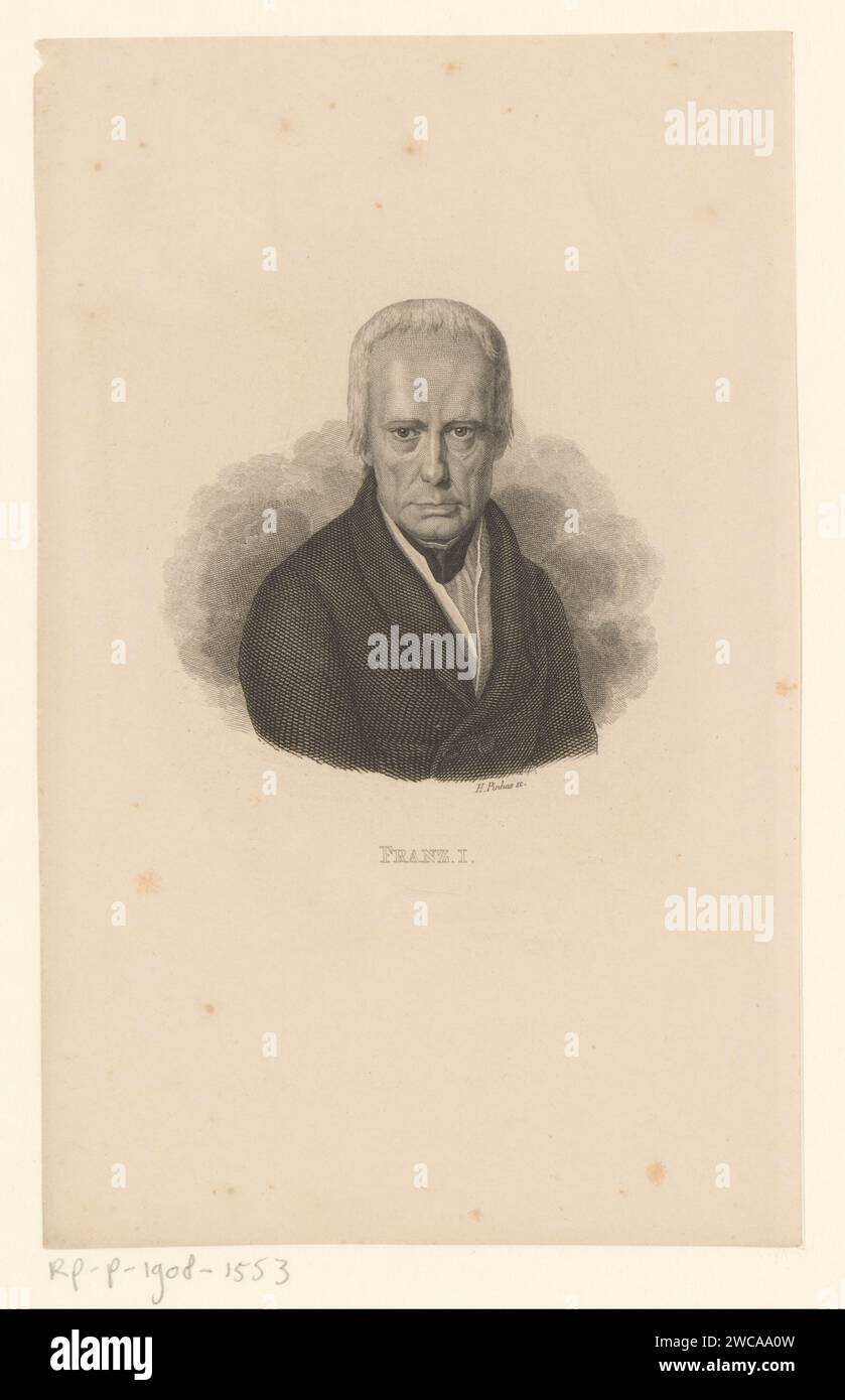 Portrait of Frans II Josef Karel, Roman -German Keizer, Hermann Hirsch Pinhas, 1841 - 1844 print ...