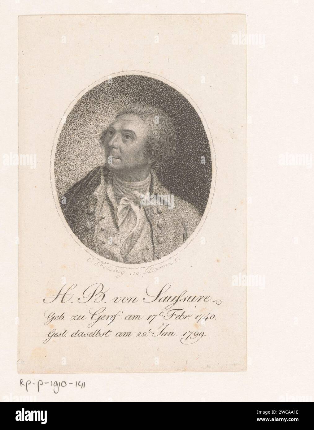 Portret van Horace -Bénédict de Saussure, Conrad Felsing, 1799 - 1819 ...