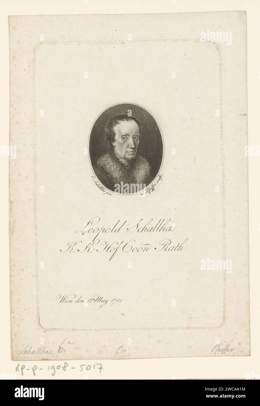 Portrait van Leopold Schallhas, Carl Hermann Pfeiffer, after Carl ...