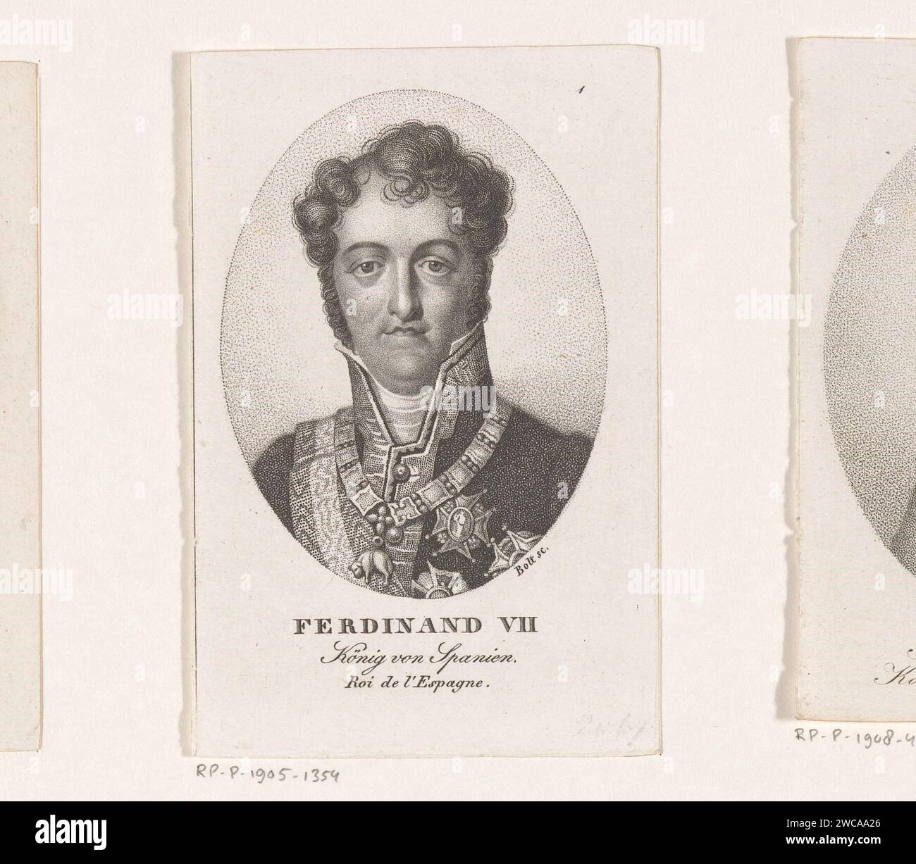 Portrait of Ferdinand VII, King of Spain, Johann Friedrich Bolt, 1808 ...