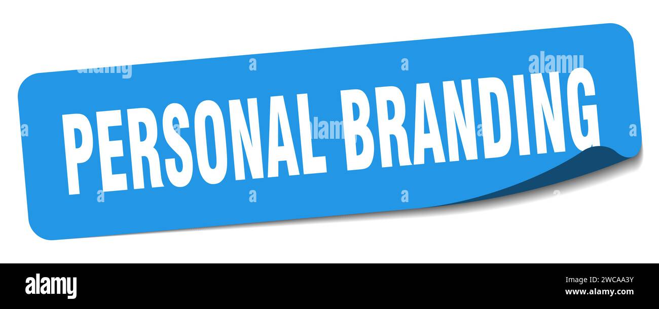 personal branding sticker. personal branding rectangular label isolated ...
