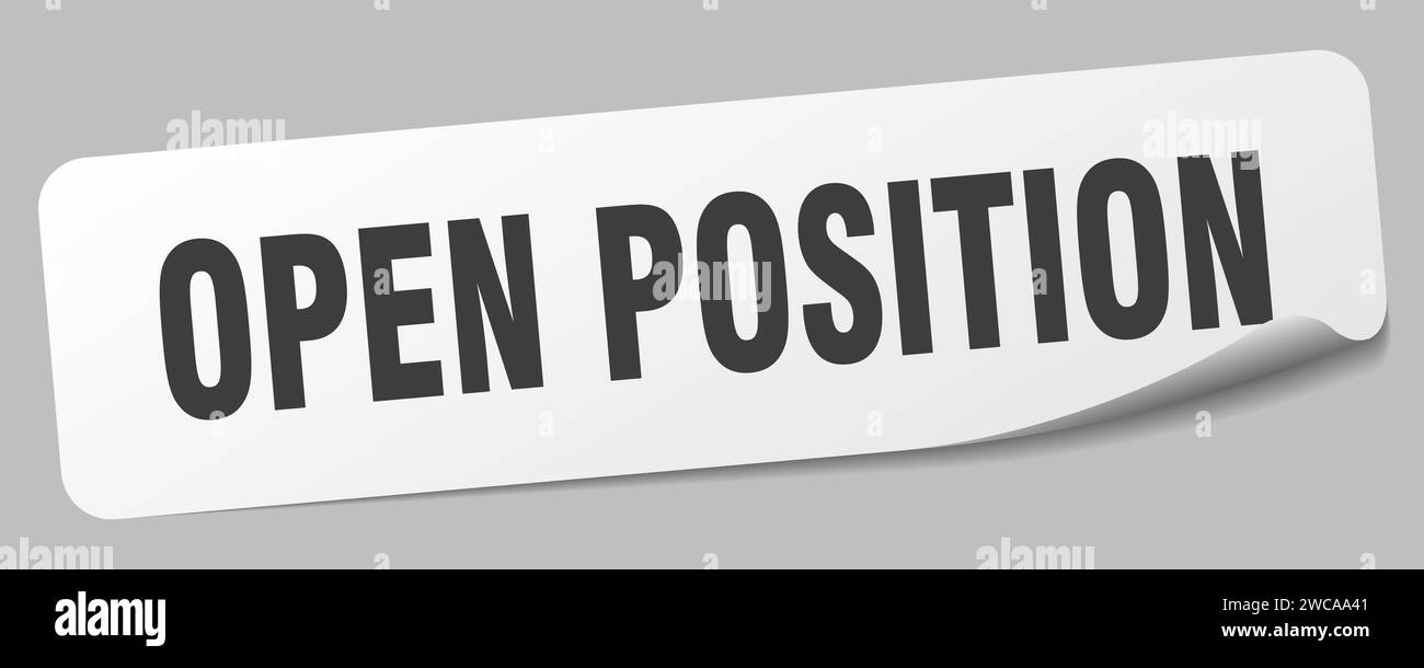 open position sticker. open position rectangular label isolated on ...