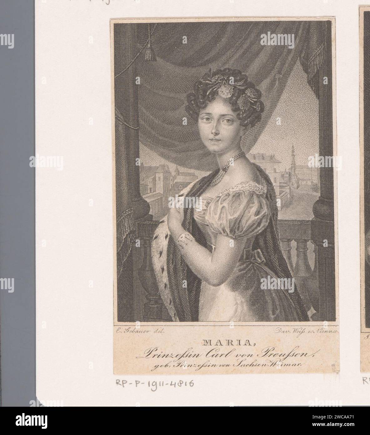 Portrait of Marie, Princess of Prussia, David Weiss, After Paul Ernst ...