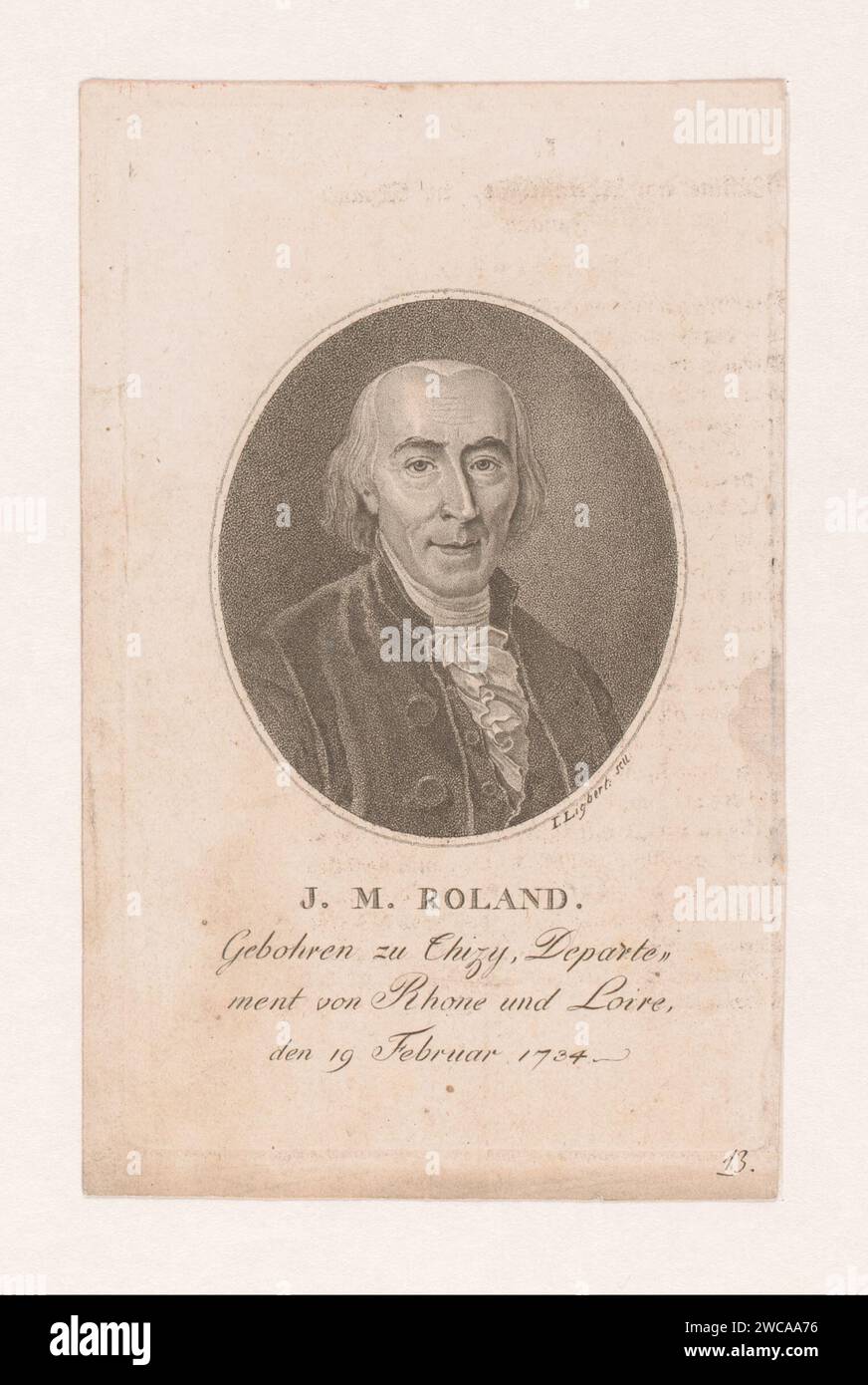 Portrait of Jean -Marie Roland de la Platière, Johann Ligber, 1770 ...