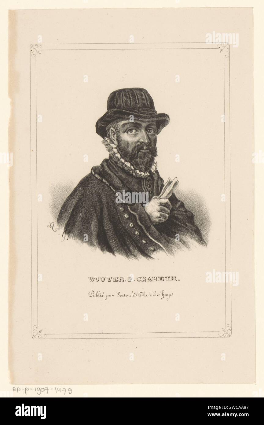 Portrait of Wouter Pieterszoon Crabeth, Achille Girardot, 1837 - 1840 ...