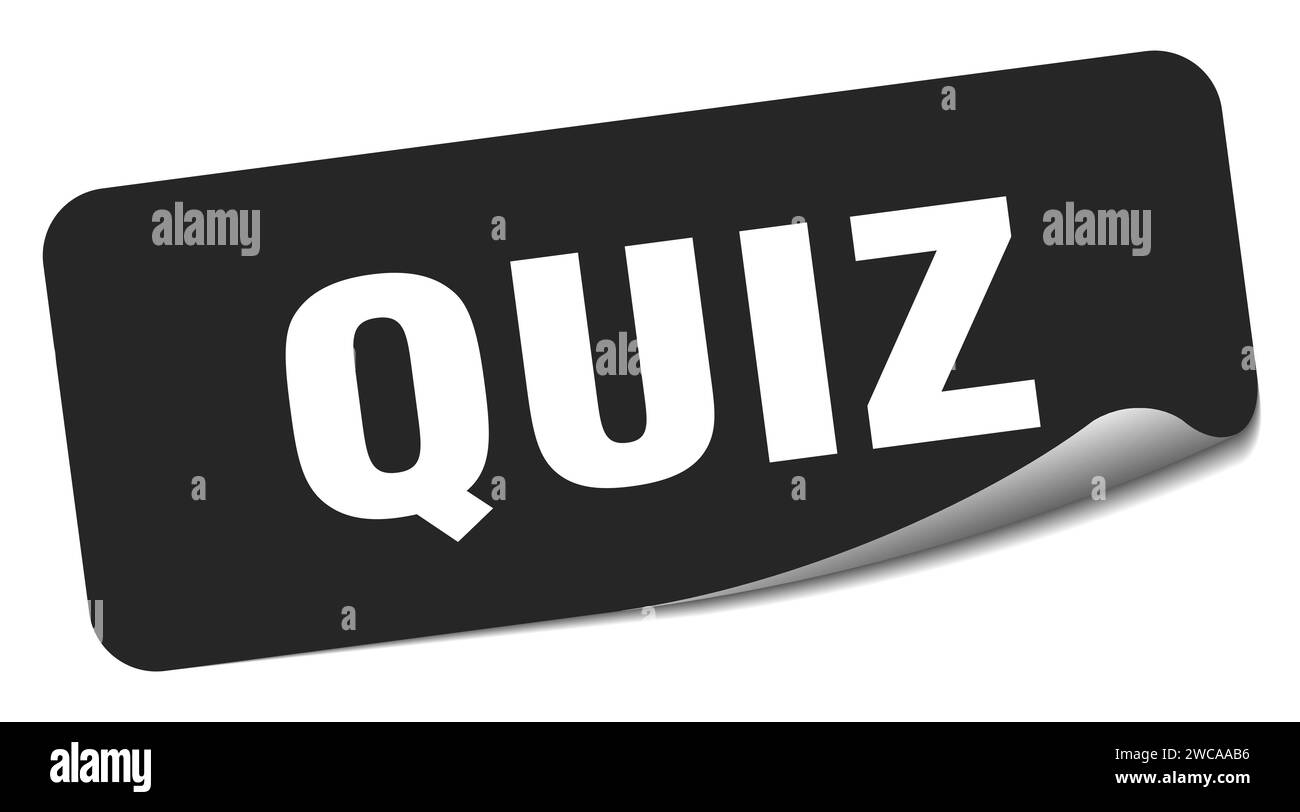 quiz sticker. quiz rectangular label isolated on white background Stock ...