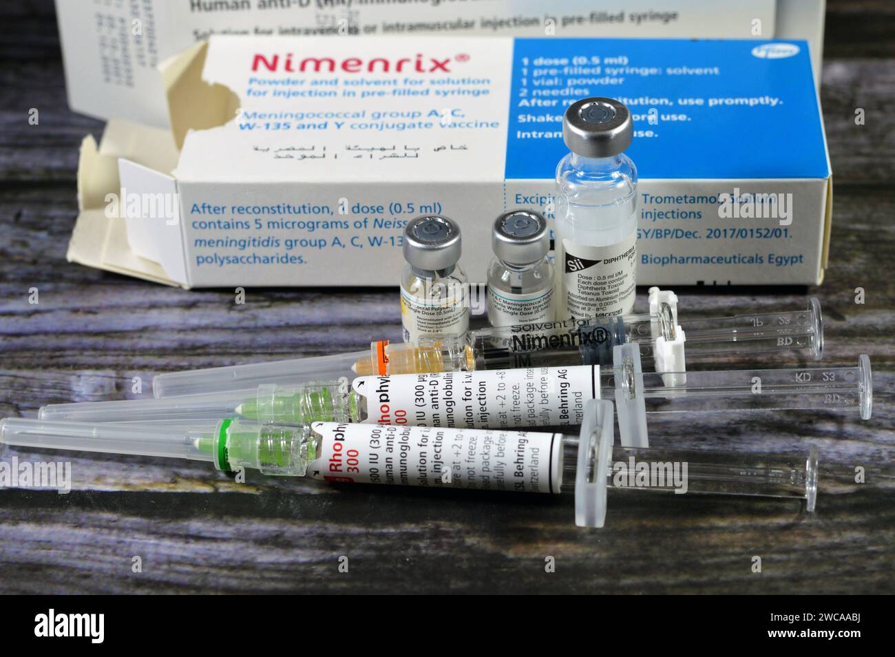 Cairo, Egypt, January 11 2024: anti-D (Rh) immunoglobulin Rhophylac ...