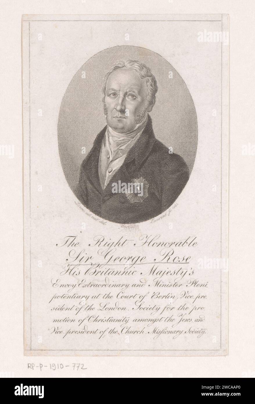 PortraT van George Henry Rose, Johann Daniel Laurenz (II), after Johann Michael Siegfried Lowe ...