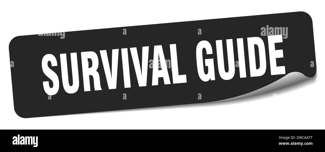 survival guide sticker. survival guide rectangular label isolated on ...