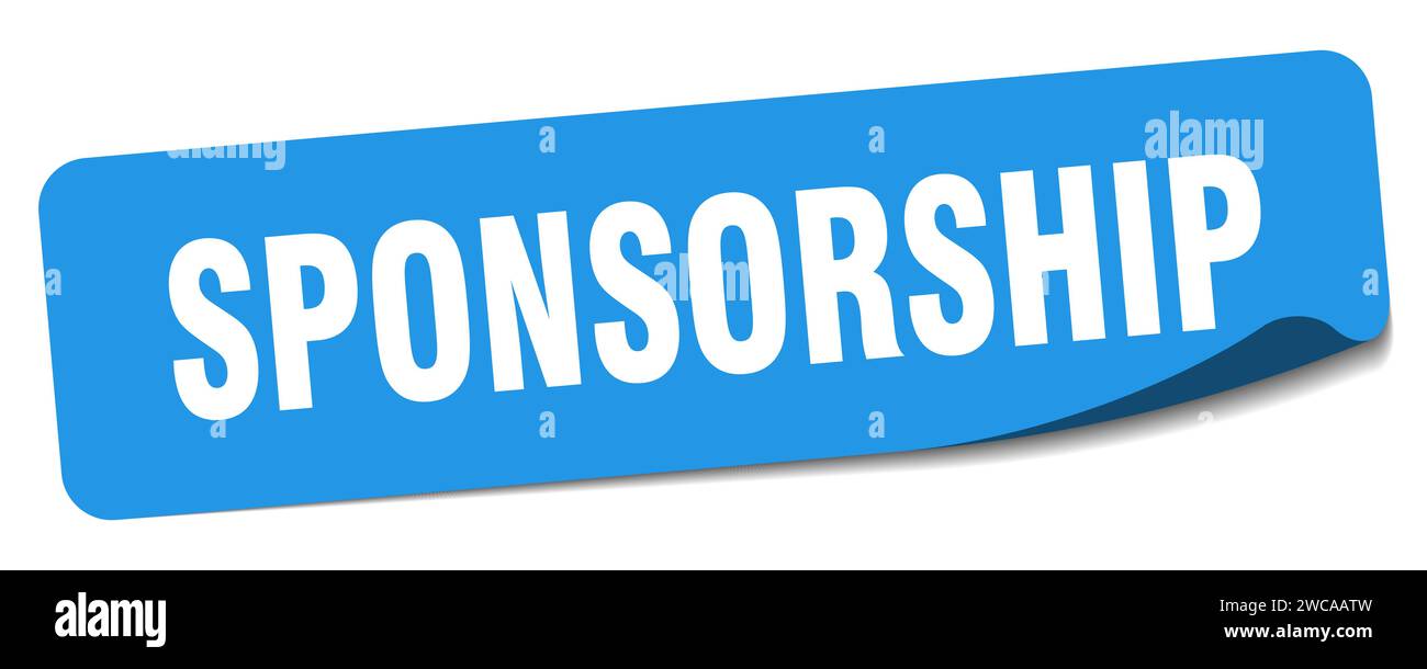 sponsorship sticker. sponsorship rectangular label isolated on white ...