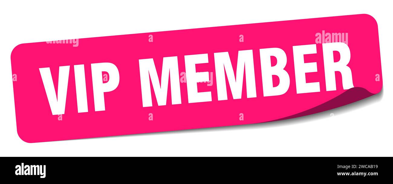 vip member sticker. vip member rectangular label isolated on white ...