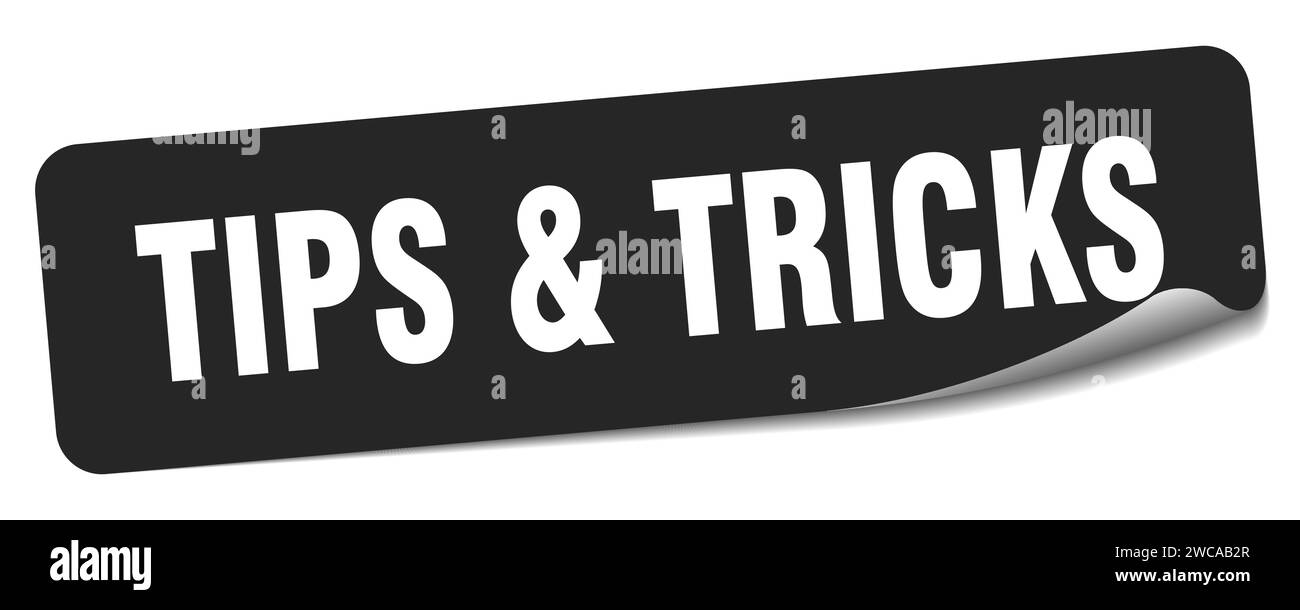 tips & tricks sticker. tips & tricks rectangular label isolated on ...