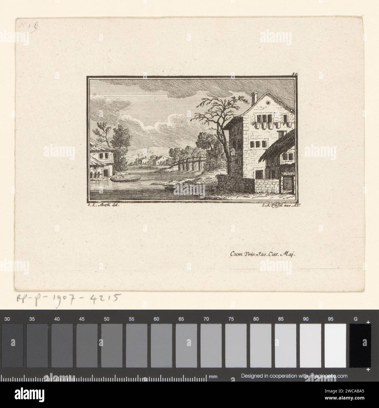 View of a Landhuis, Johann Andreas Pfeffel (der Jüngere), after Johann ...
