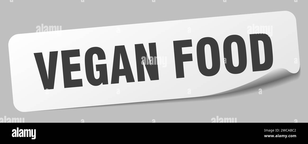 vegan food sticker. vegan food rectangular label isolated on white ...