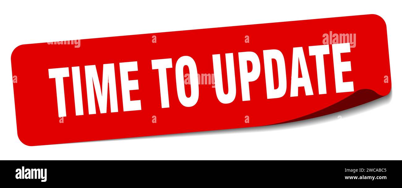 time to update sticker. time to update rectangular label isolated on ...