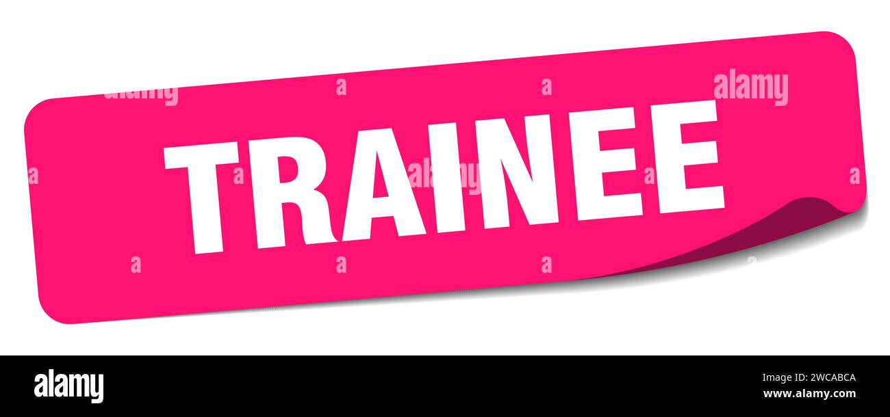 trainee sticker. trainee rectangular label isolated on white background ...