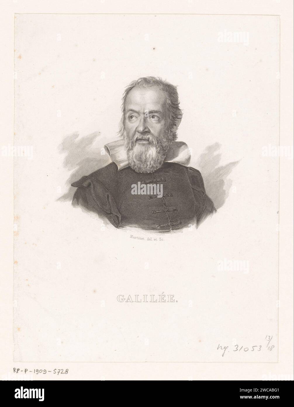 Portret van Galileo Galilei, Achille Louis Martinet, 1816 - 1877 print ...