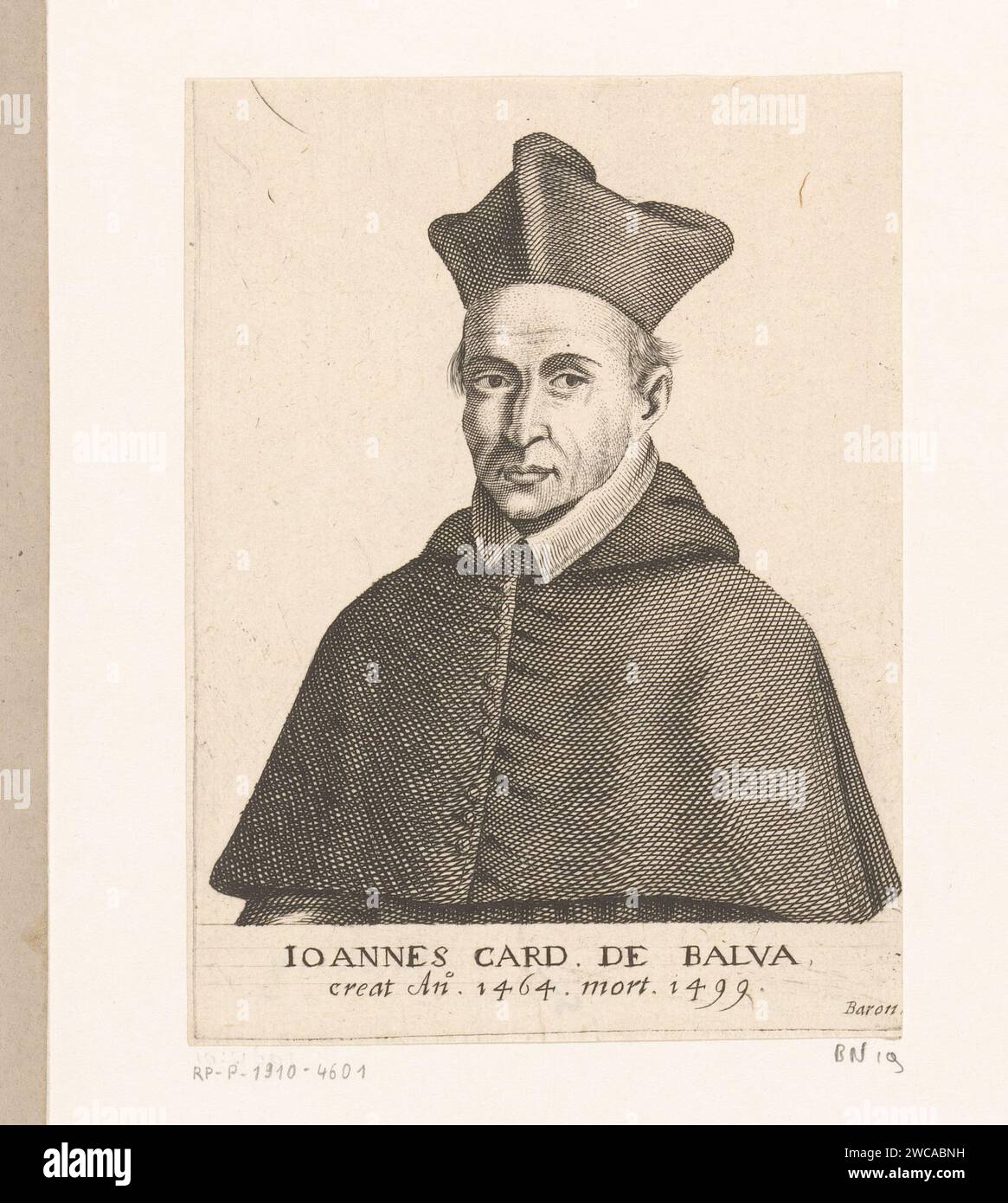 Portrait of Jean Balue, Jean Baron, 1641 - 1741 print France paper ...