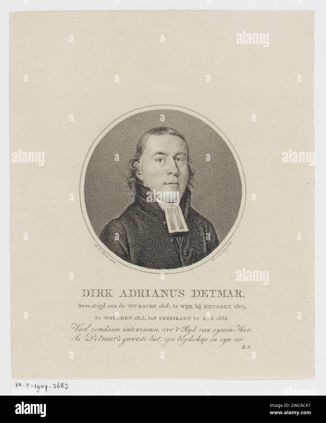 Portret van Dirk Adrian Detmar, Willem van Sena, after Hendrik Willem ...