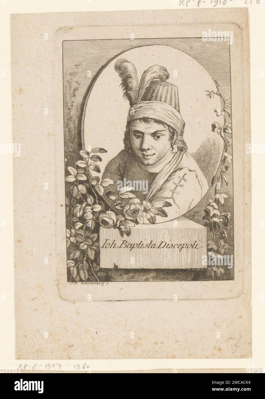 Portret Van Giovanni Battista Disciples, Johann Rudolph Schellenberg ...