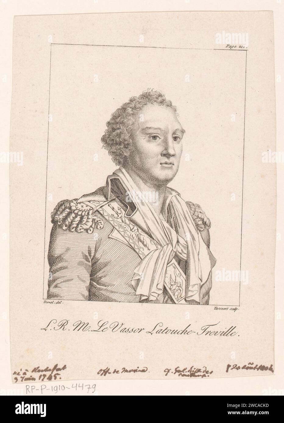 Portret van Louis -René Levassor de Latouche Tréville, Paul Tassaert ...