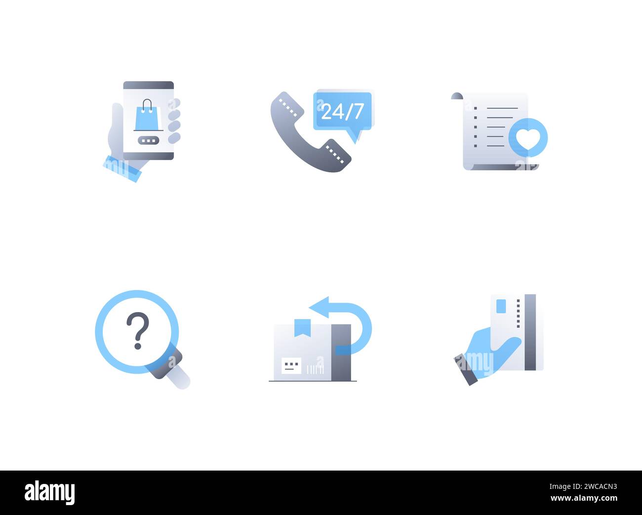 Order and return - flat design style icons set Stock Vector Image & Art ...