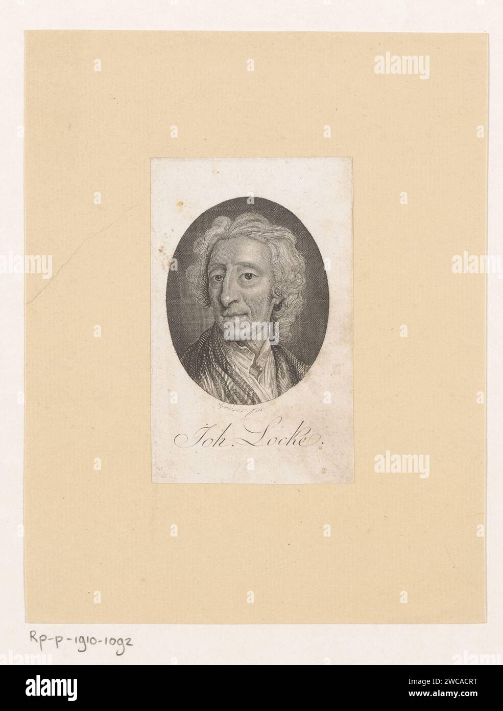 Portrait van John Locke, Christian Gottlieb Geyser, 1752 - 1803 print paper engraving historical ...