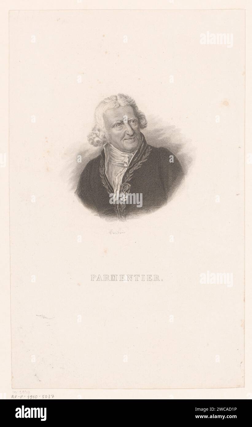 Portret van Antoine-Augustin Parmentier, Auguste Dutillois, 1840 print ...