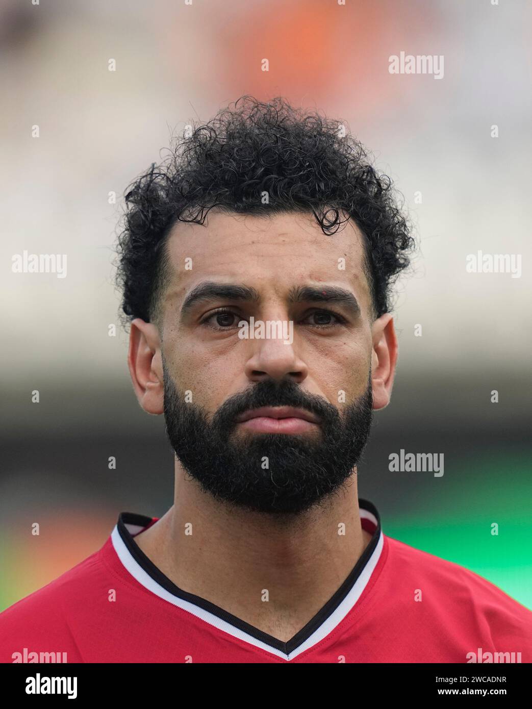 January 14 2024: Mohamed Salah Salah Mahrous Ghaly (Egypt) looks on ...