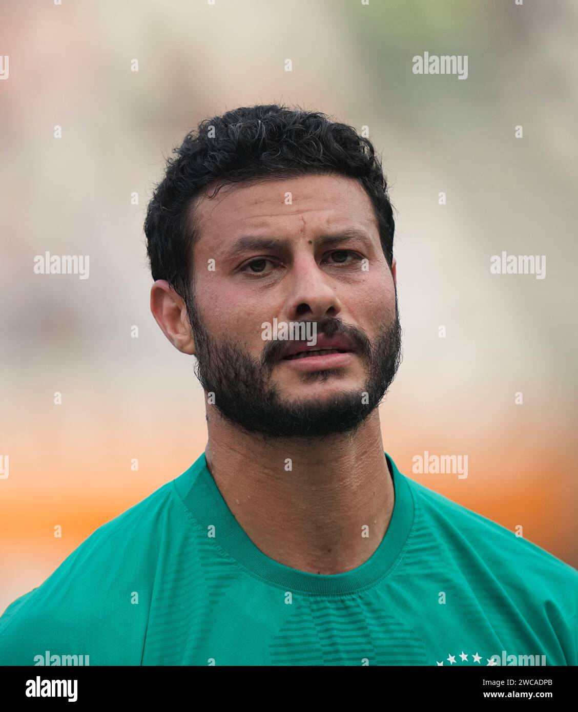 January 14 2024: Mohamed Elsayed Mohamed Elshenawy (Egypt) looks on ...