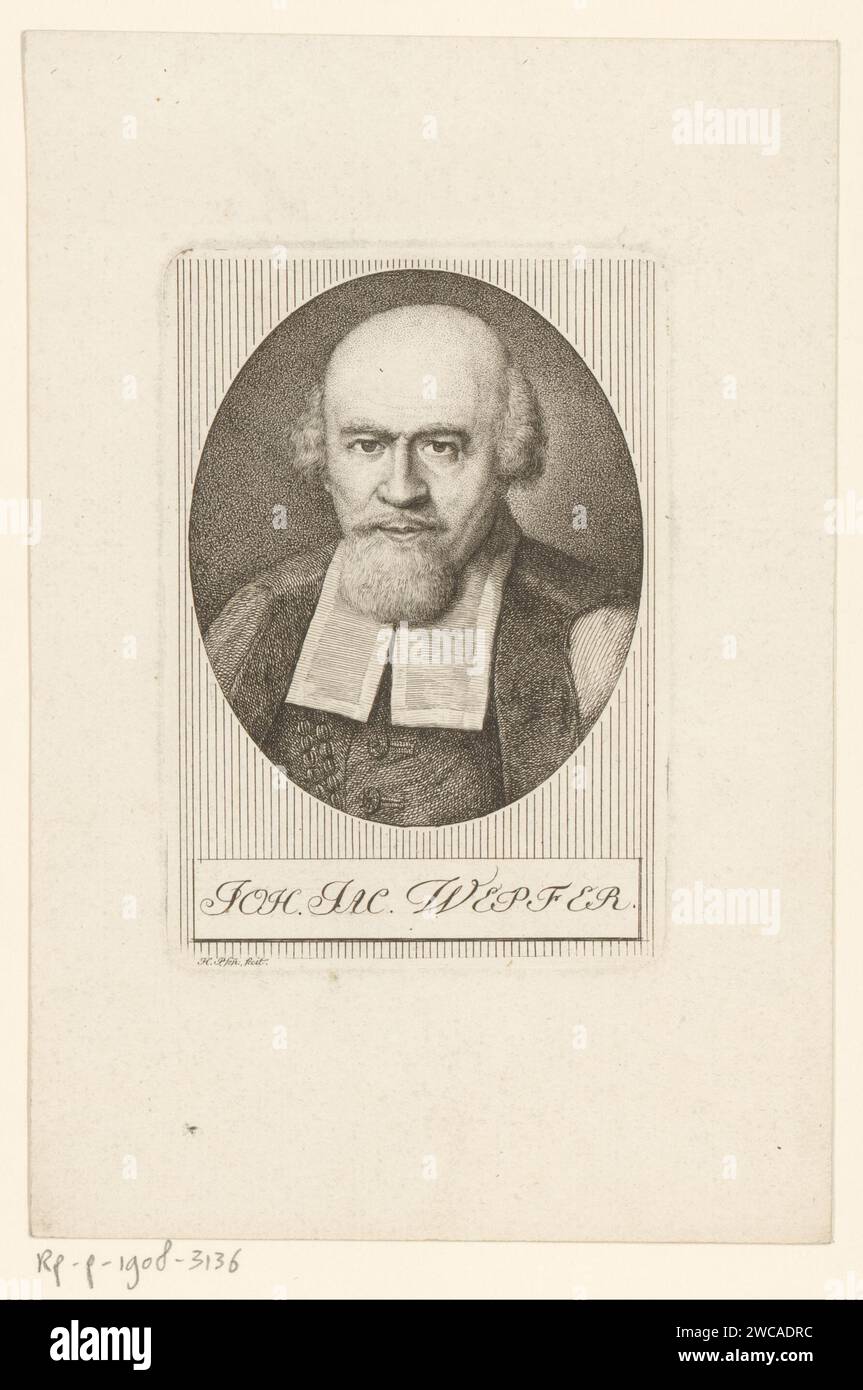 Portrait van Johann Jakob Wepfer, Heinrich Pfenninger, 1759 - 1815 ...