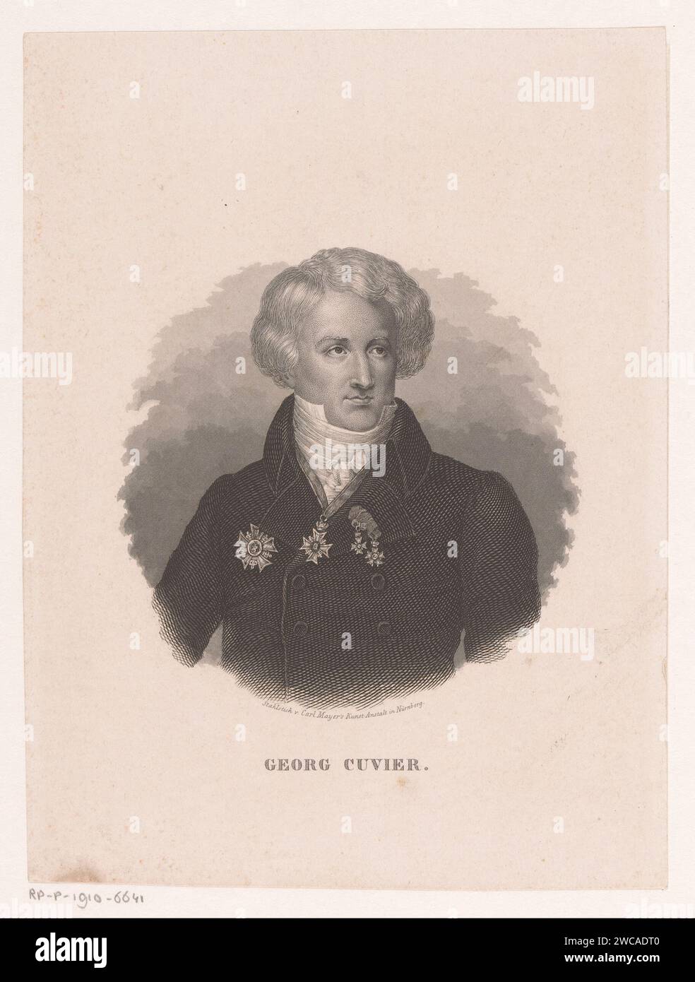 Portret van Georges Cuvier, Carl Mayer (possibly), 1808 - 1868 print ...