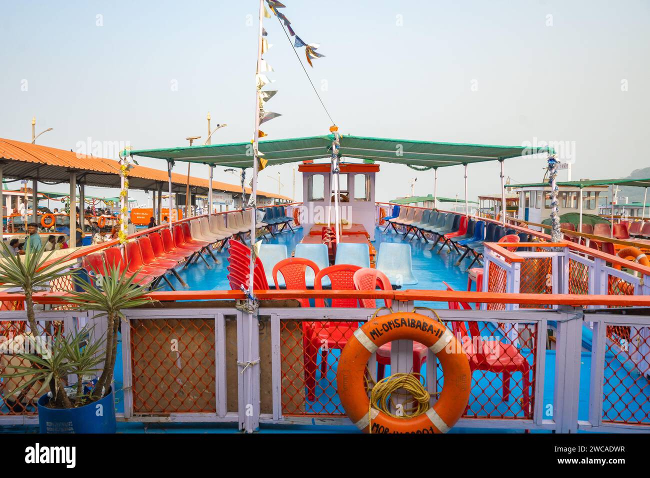 Mumbai, Maharashtra, India, The deck of indian tourist ferry, Editorial ...