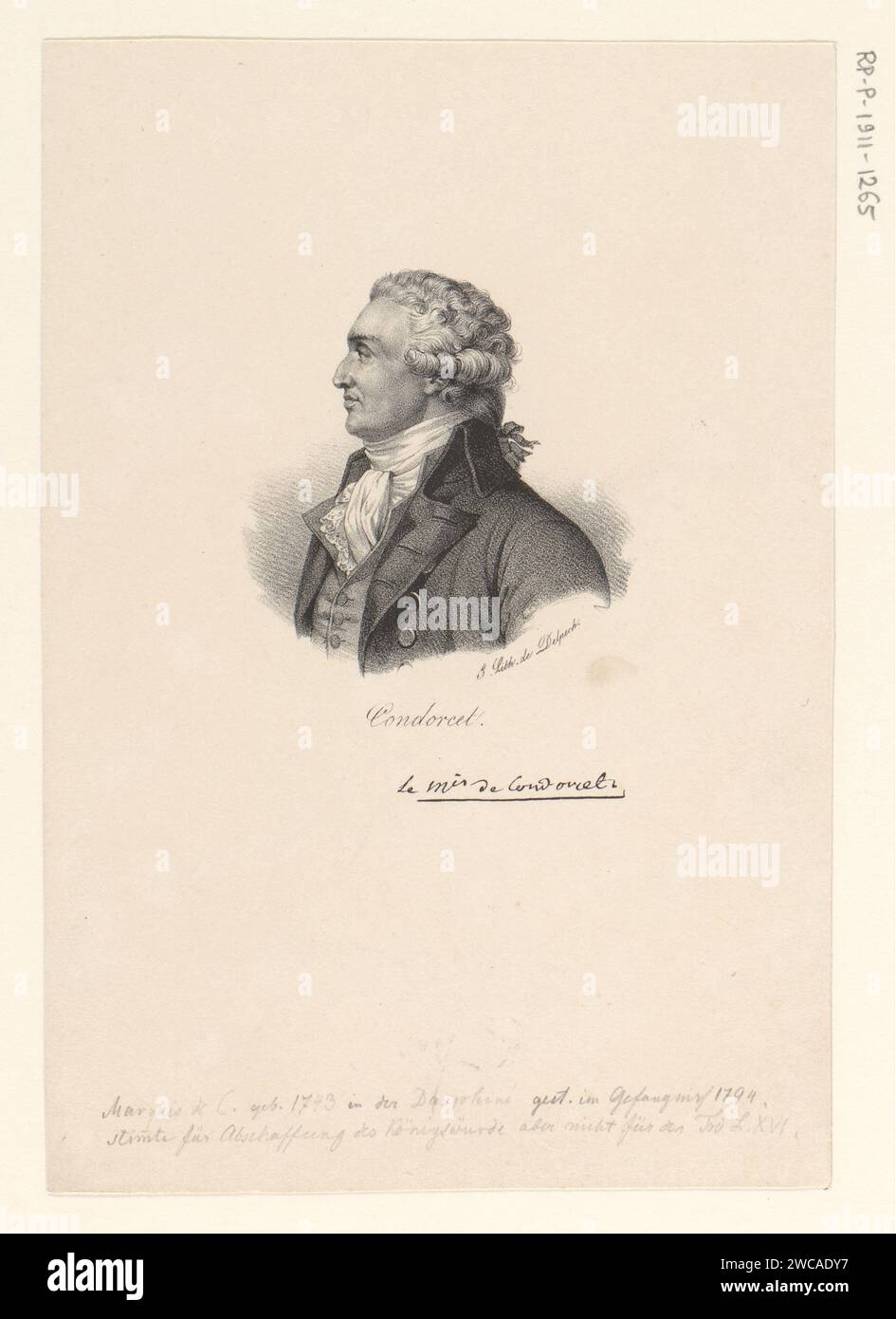 Portret van Nicolas de Condorcet, anonymous, veuve Delpech (Naudet), in ...