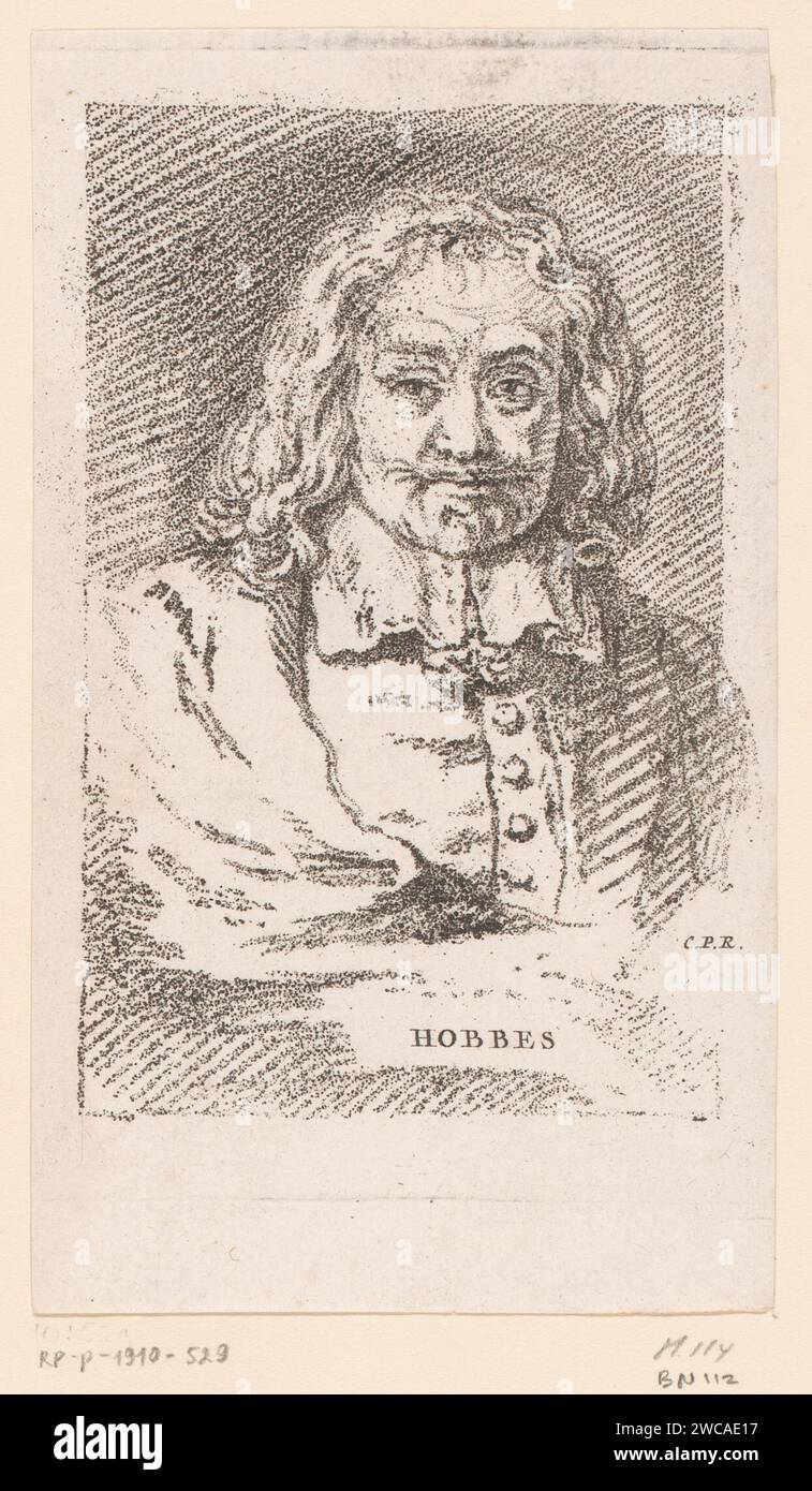 Portret van Thomas Hobbes, Jean Charles François (attributed to), 1760 ...