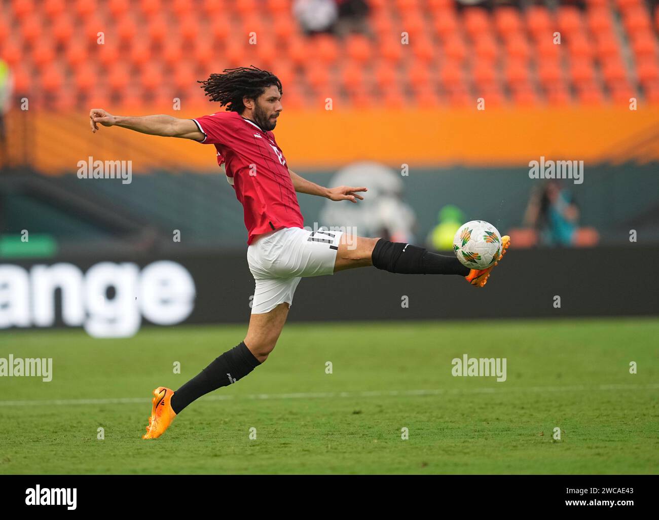 January 14 2024: Mohamed Elsayed Mohamed Elshenawy (Egypt) looks on ...