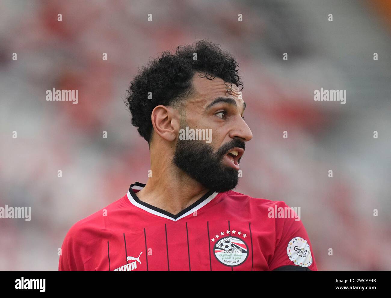 January 14 2024: Mohamed Salah Salah Mahrous Ghaly (Egypt) looks on ...
