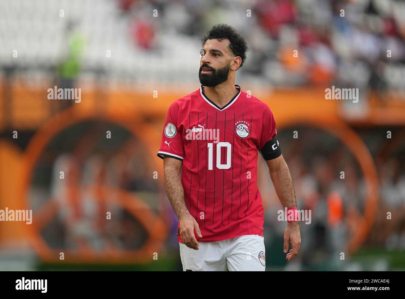January 14 2024: Mohamed Salah Salah Mahrous Ghaly (Egypt) looks on ...