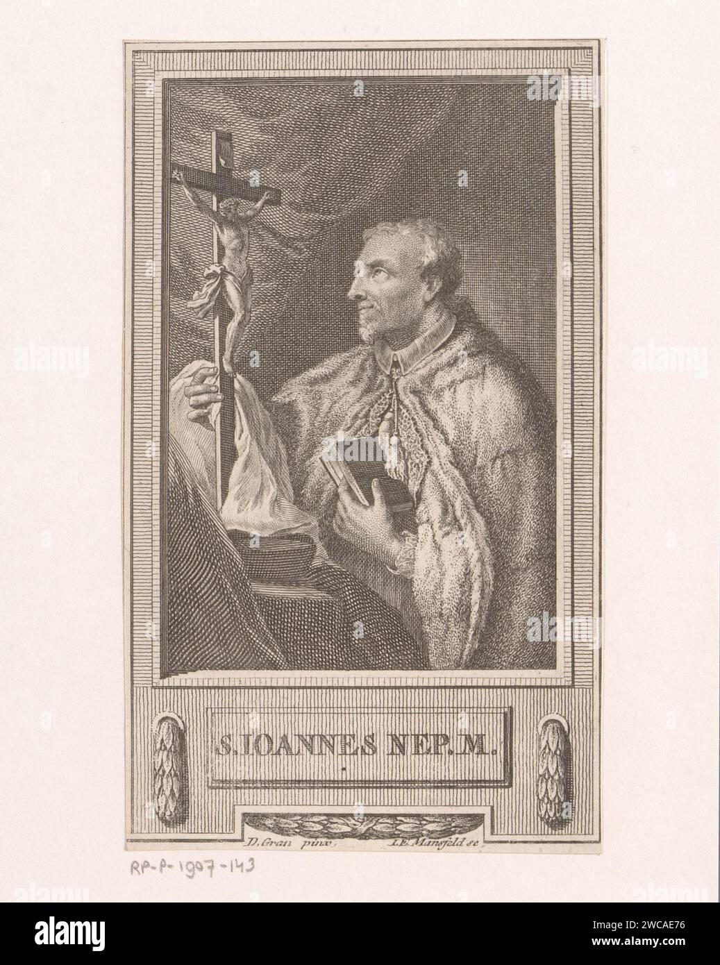 Saint Johannes Nepomuk, Johann Ernst Mansfeld, after Daniel Gran, 1749 ...