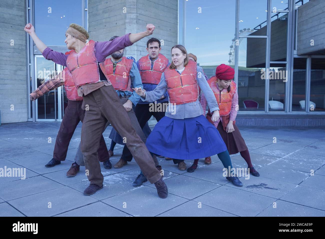 London, UK. 15 January 2024. .The cast of the physical theatre company ...