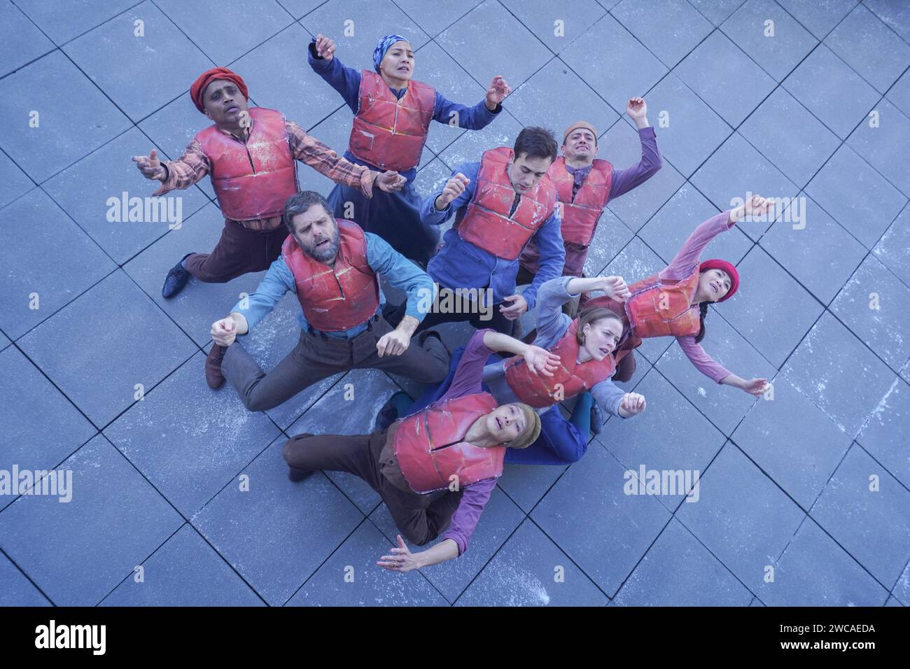 London, UK. 15 January 2024. .The cast of the physical theatre company ...