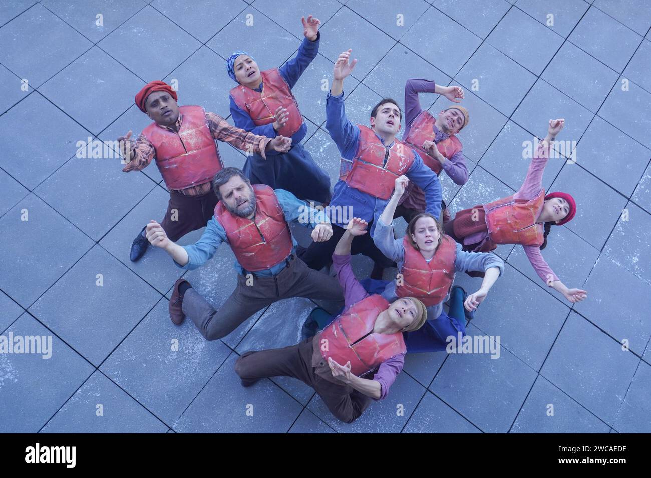 London, UK. 15 January 2024. .The cast of the physical theatre company ...