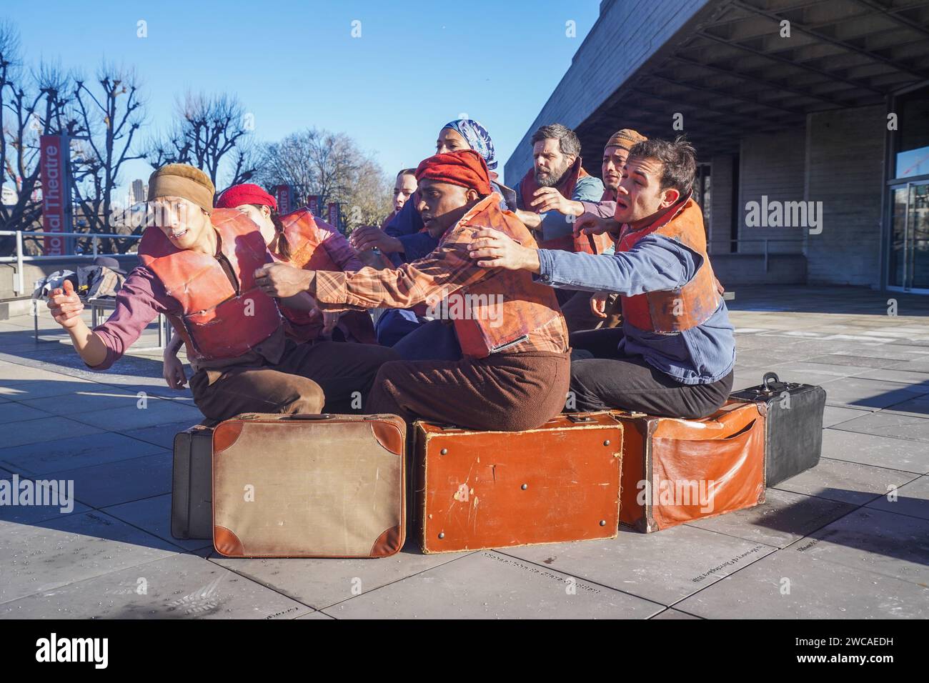 London, UK. 15 January 2024. .The cast of the physical theatre company ...